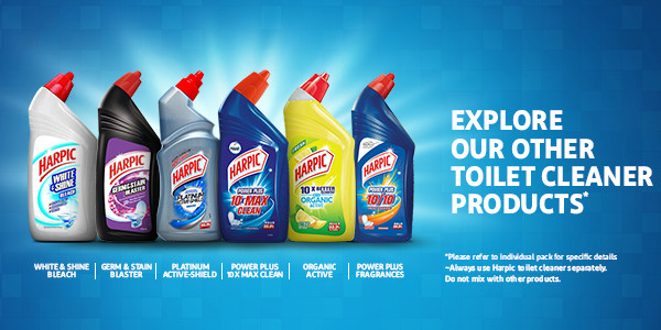 Buy Harpic Power Plus - Disinfectant Toilet Cleaner Liquid, Rose, 10x ...