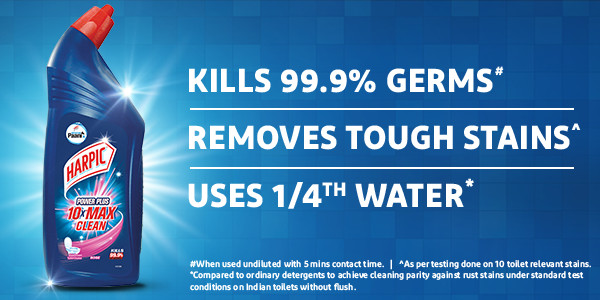 Buy Harpic Power Plus - Disinfectant Toilet Cleaner Liquid, Rose, 10x ...