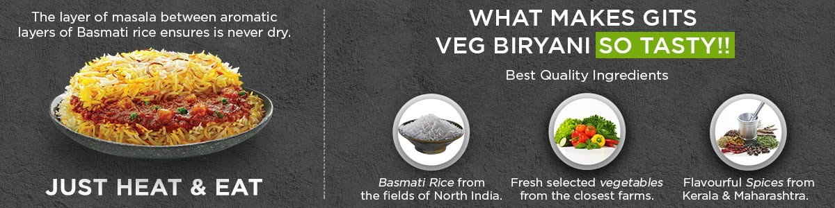 Buy Gits Ready Meals Veg Biryani 265 Gm Carton Online at the Best Price ...