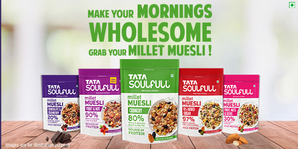 Buy Tata Soulfull Millet Muesli, Crunchy, With Almonds & Raisins ...
