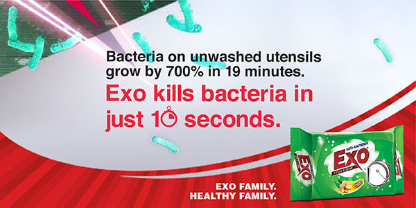 Buy Exo Dish Wash Bar Anti Bacterial Withcyclozan 140 Gm Pouch Online ...