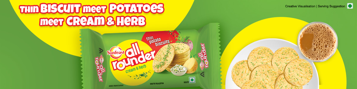 Buy Sunfeast All Rounder - Thin, Light & Crunchy Potato Biscuit With ...
