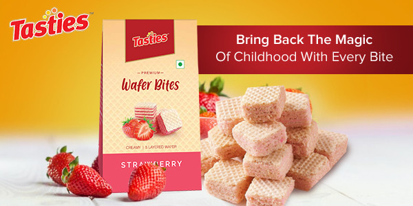 Buy Tasties Premium Wafer Bites - Strawberry Online at Best Price of Rs ...