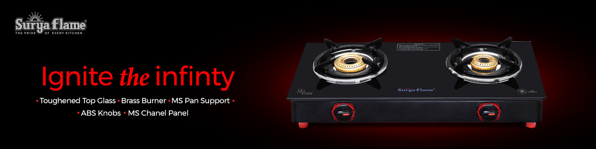 Buy Surya Flame 2B Infinity Bb NA 2 Burner Gas Stove With Glass Cooktop ...