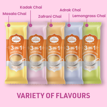 Buy Namaste Chai 3-In-1 Instant Tea Premix - Kadak Chai, Assam, Ready ...