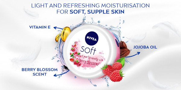 Buy Nivea Light Moisturiser - Soft Berry Blossom, For Face, Hand & Body ...
