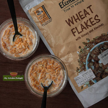 Buy True Elements Whole Wheat Flakes - Honey & Almonds, Dietary Fibre ...