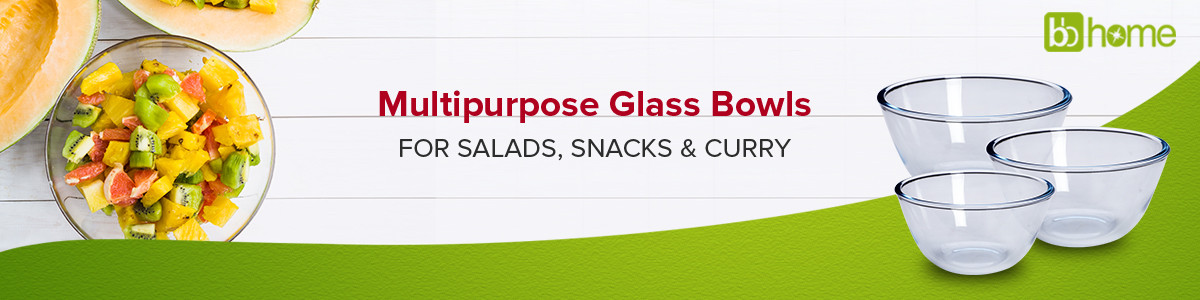 Buy bb home Glass Mixing Bowl With Lid - Borosilicate Online at Best ...