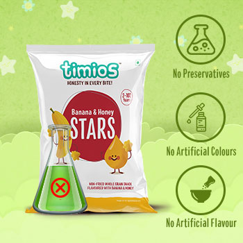 Buy Timios Snacks Stars Banana Honey 2 Years 100 Natural Healthy 30 Gm ...
