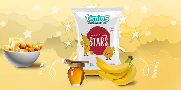 Buy Timios Snacks Stars Banana Honey 2 Years 100 Natural Healthy 30 Gm ...
