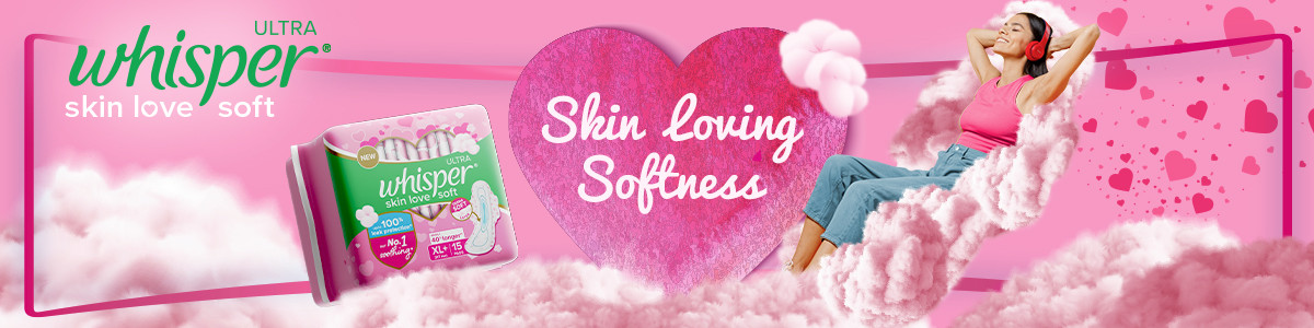 Buy Whisper Ultra Skin Love Soft Sanitary Pads - For Women, XL, With ...