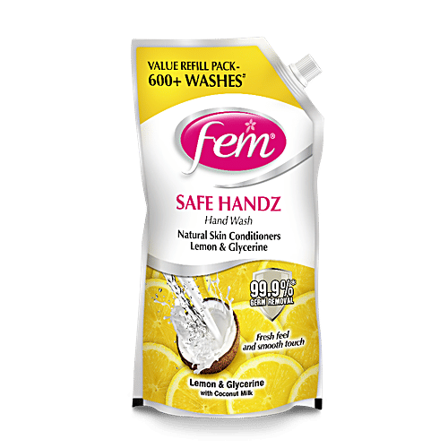 Buy Fem Soft Handz Hand Wash With Lemon Glycerine 900 Ml Bottle Online ...