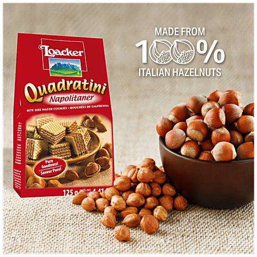 Buy Loacker Bite Size Wafer Cookies Quadratini Napolitaner 125 Gm Pouch ...