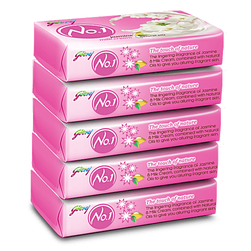Buy Godrej No 1 Bathing Soap - No.1 (Jasmine) 100 gm Carton (Pack of 5 ...