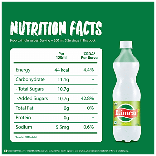 Buy Limca Soft Drink Lemon Flavour 600 Ml Online at the Best Price of ...