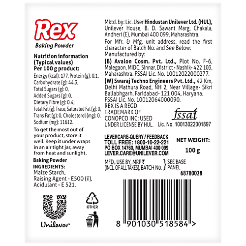 Buy Rex Baking Powder 100 Gm Carton Online At Best Price of Rs 27.20 ...