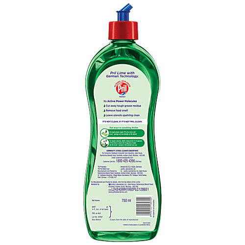 Buy Pril Dishwash Liquid Lime 750 Ml Bottle Online At Best Price of Rs ...