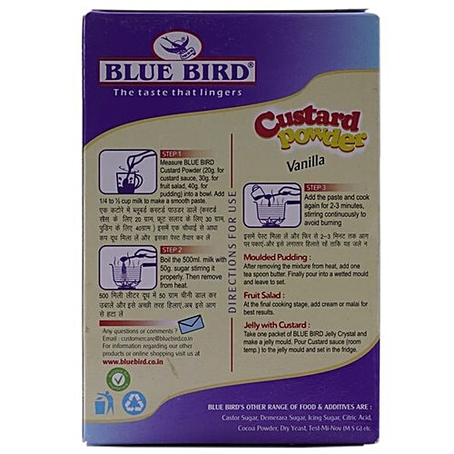 Buy Blue Bird Custard Powder Vanilla Flavour 100 Gm Carton Online at ...