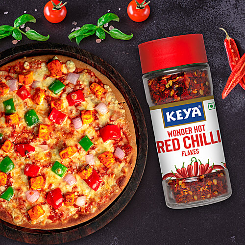 Buy Keya Wonder Hot Red Chilli Flakes 40 Gm Bottle Online at the Best ...