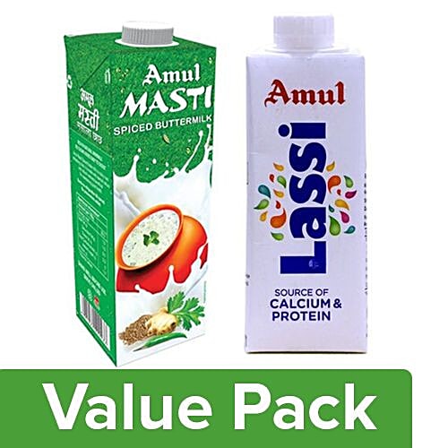 Buy Amul Masti Buttermilk - Spice 1 Ltr + Lassi 250 ml Carton Online at ...