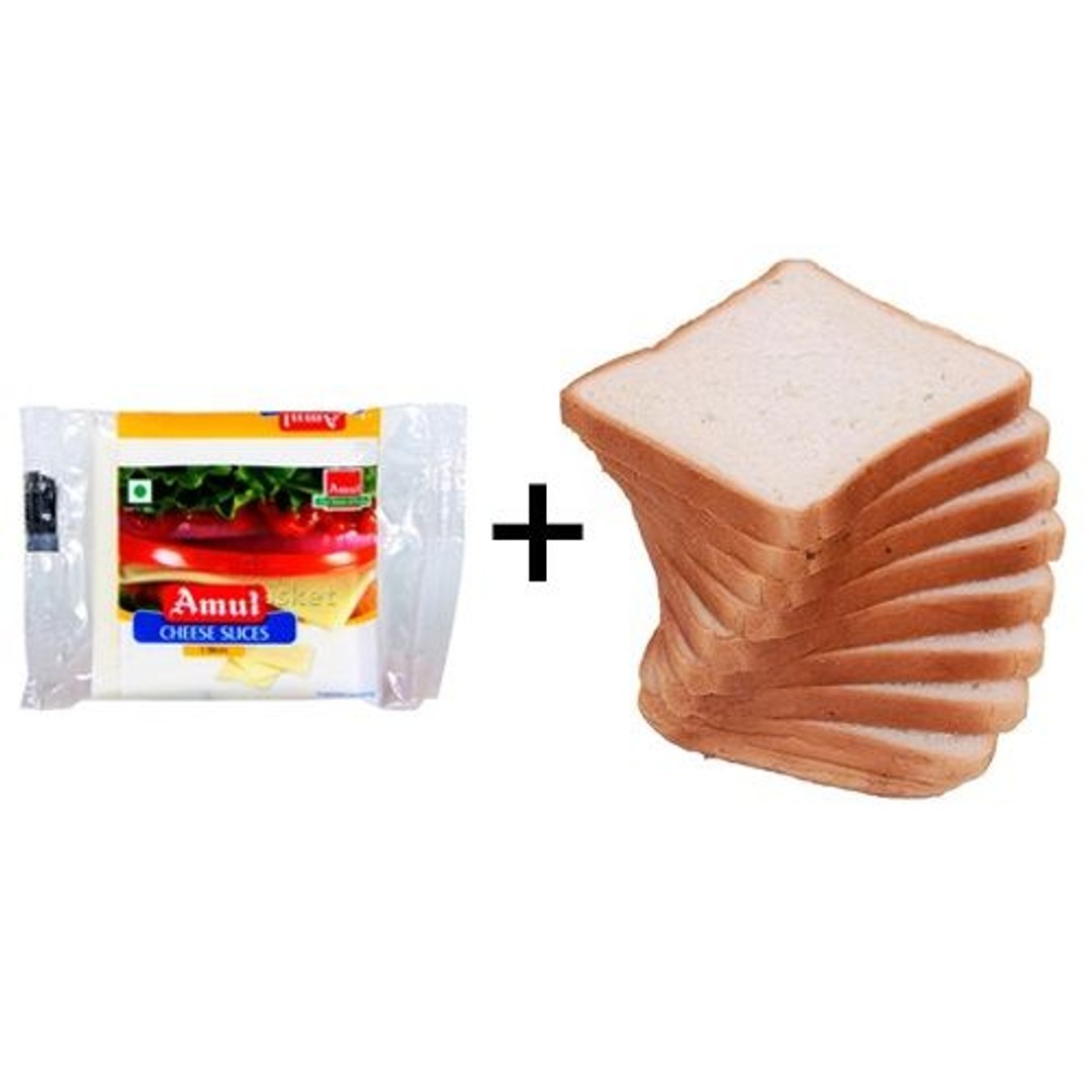 Buy Bb Combo Fresho Sandwich White Bread 400Gm Amul Cheese Slices 100Gm ...