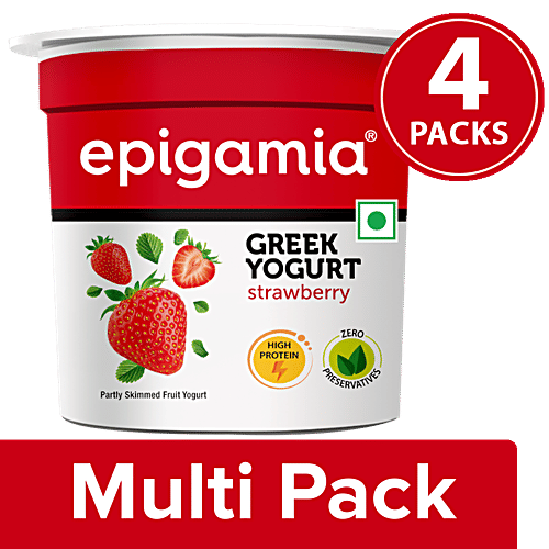Buy Epigamia Greek Yogurt - Strawberry, All Natural 90 gm (Pack of 4 ...