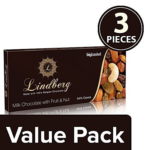 Buy Lindberg Fruit & Nut Chocolate Bar - Pure Belgian Online at Best ...