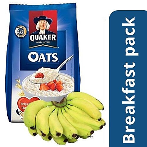 Buy bb Combo Quaker Oats 400 Gm Pouch + Fresho Banana - Robusta 1 Kg ...