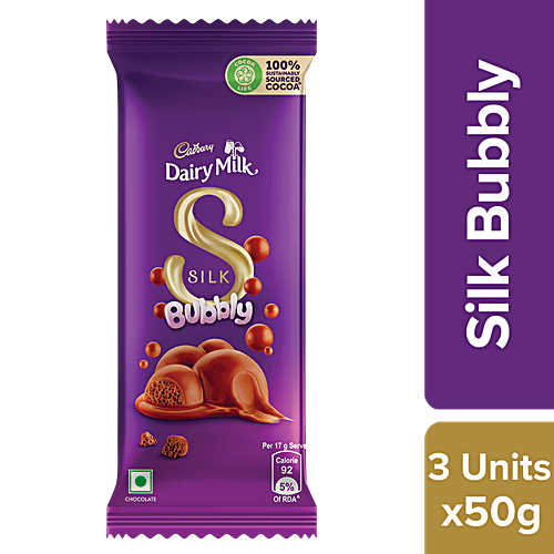 Buy Cadbury Dairy Milk Silk Bubbly Chocolate Bar 3x50 gm Online at Best ...