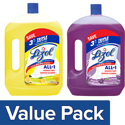 Buy Lizol Disinfectant Surface Cleaner - Citrus 2 L + Floor Cleaner ...
