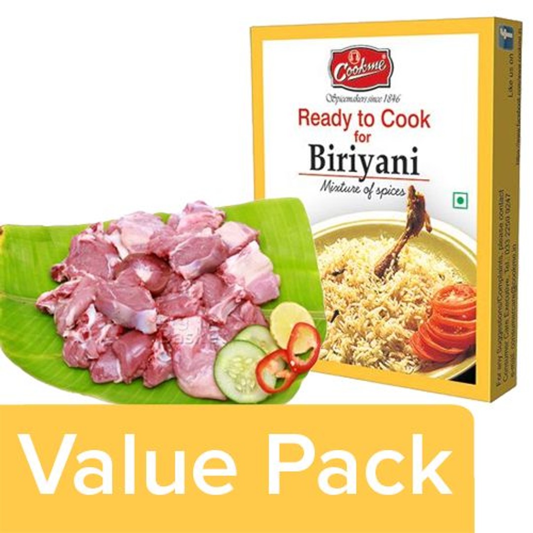 Buy Bb Combo Fresho Meat Mutton Biryani Pieces 1Kg Cookme Mixed Spices ...