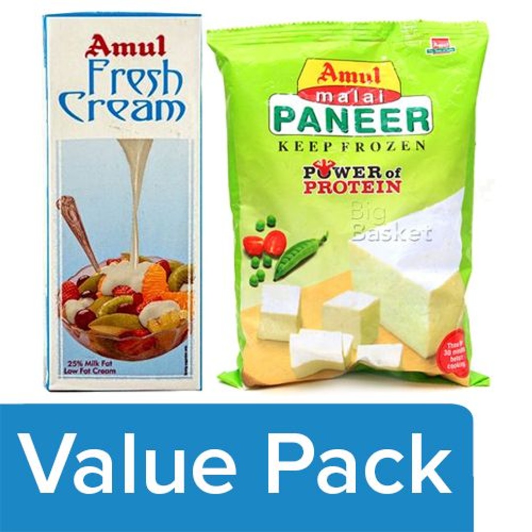 Buy bb Combo Amul Fresh Cream - 25% Milk Fat Low Fat 250 Ml + Amul ...