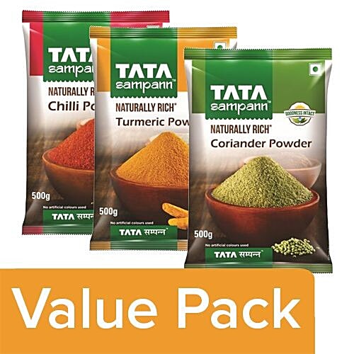 Buy Tata Sampann Powder - Chilli 500G + Powder - Turmeric 500G + Powder ...