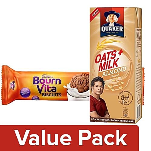 Buy bb Combo Quaker Oats+Milk Almond Flavor 180Ml + Bournvita Prohealth ...