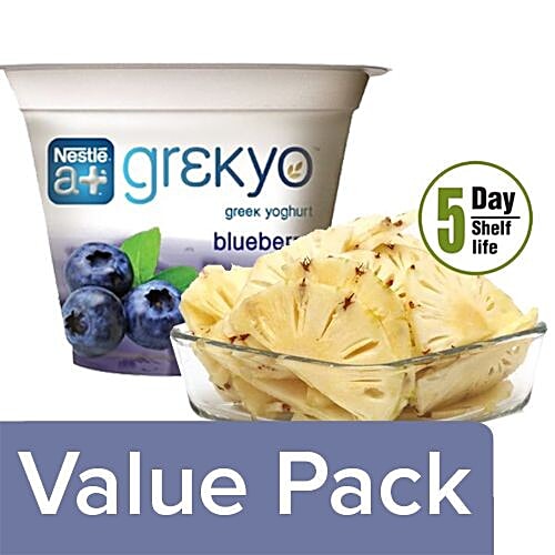Buy bb Combo Fresho Pineapple - Slices, 350 Gm + Nestle A+ Grekyo ...