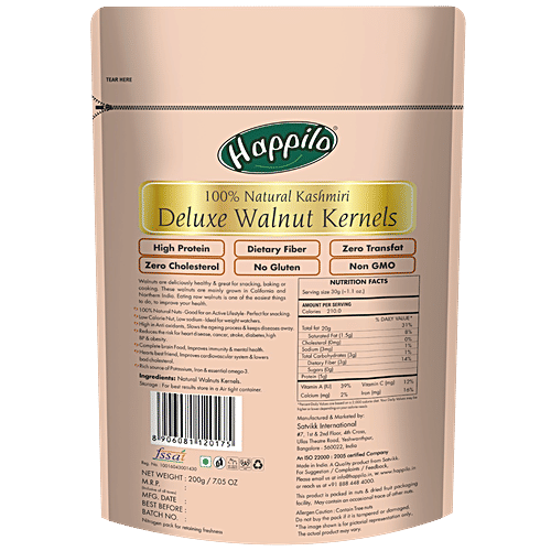 Buy Happilo Walnuts - Kernels, Deluxe 100% Natural Kashmiri Online at ...