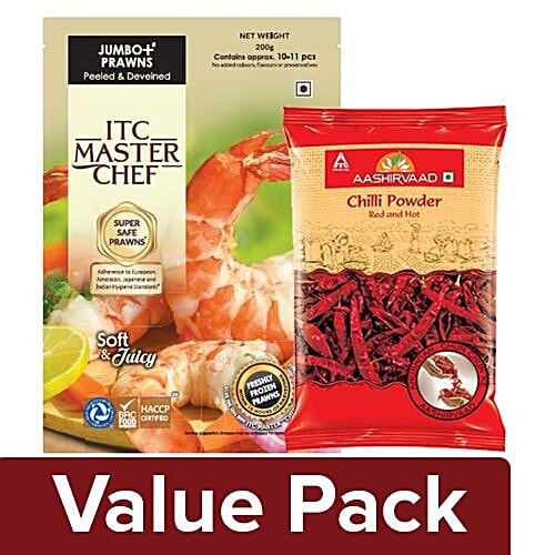 Buy Bb Combo Itc Master Chef Prawns Jumbo 200 Gm Itc Aashirvaad Chilly ...