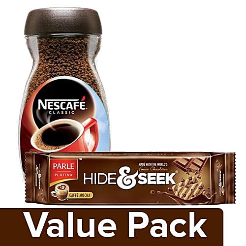 Buy bb Combo Nescafe Coffee Classic 100Gm Jar + Parle Cookies Hide ...