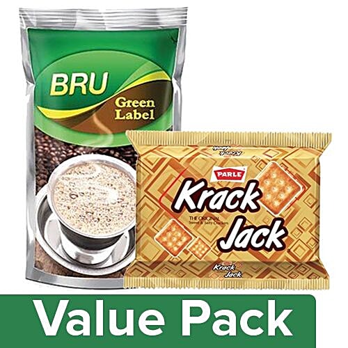 Buy bb Combo Bru Filter Coffee - Green Label 500 Gm + Parle Krackjack ...
