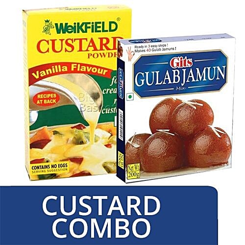 Buy bb Combo Weikfield Custard Powder Vanilla Flavor 100Gm + Gits Ready ...