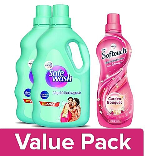 Buy bb Combo Wipro Softouch Fabric Conditioner 800ml+Safewash Liquid ...