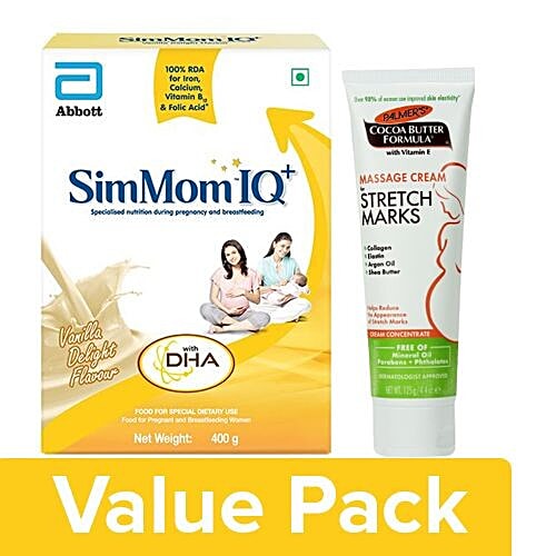 Buy bb Combo SIMMOM IQ+ Maternal Drink Vanilla 400G + Palmers Cream For ...
