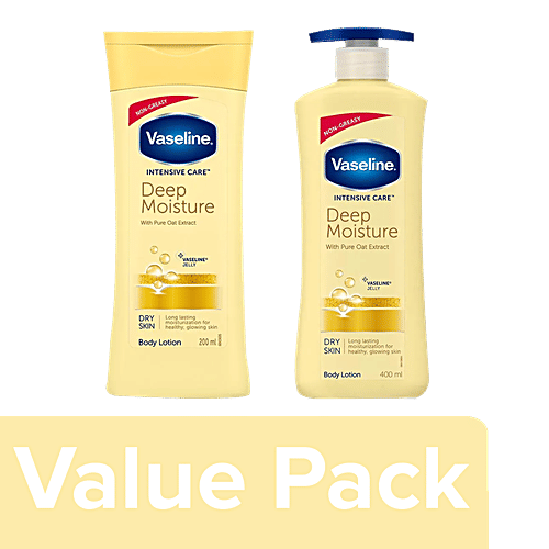 Buy Vaseline Intensive Care Deep Moisture Body Lotion - With Pure Oat Extract 200 ml + 400 ml ...