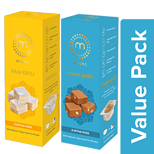 Buy MISHT Kaju Katli 210 g + Chana Burfi 210 g Online at Best Price of ...