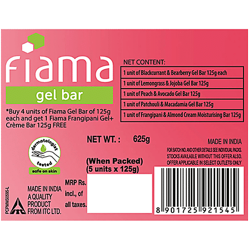 Buy Fiama Bathing Bar - Multi Variant (Buy 4 & Get 1 Free, 125 g each ...