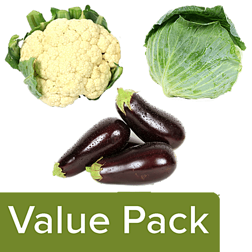 Buy fresho! Brinjal Purple, Bharta 500 g + Cauliflower 1 pc + Cabbage 1 ...