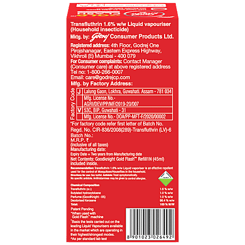 Buy Good knight Gold Flash Mosquito Repellent Refill - Provides Better ...