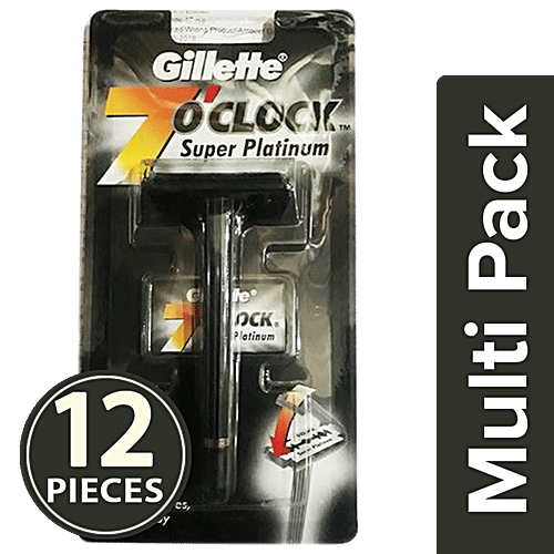 Buy Gillette 7 O' Clock Razor & Blades - Super Platinum Online at Best ...