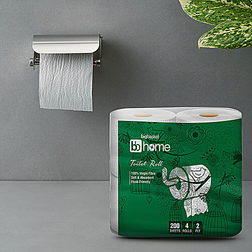 Buy bb home Toilet Roll - 2 Ply, 100% Virgin Pulp Paper, Pack Of 4 ...