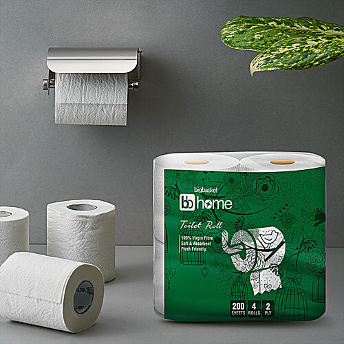 Buy bb home Toilet Roll - 2 Ply, 100% Virgin Pulp Paper, Pack Of 4 ...